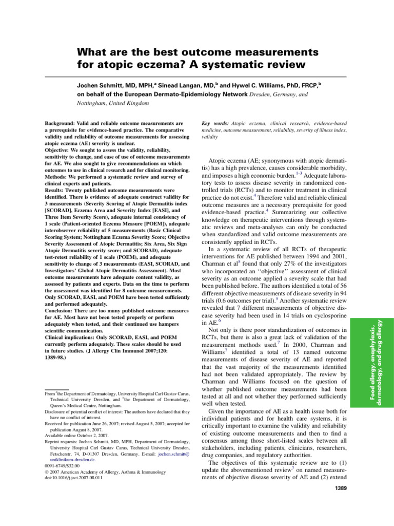 What Are Best Outcome Measure For AD | PDF | Validity (Statistics ...