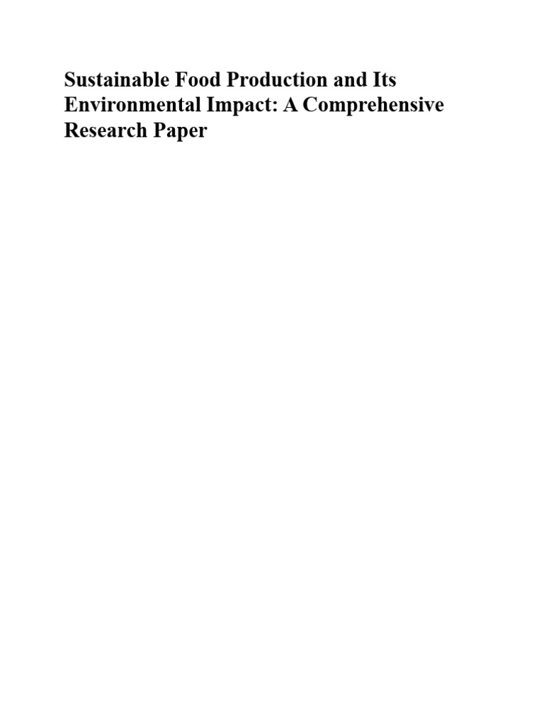 Sustainable Food Production Overview | PDF | Sustainable Agriculture ...