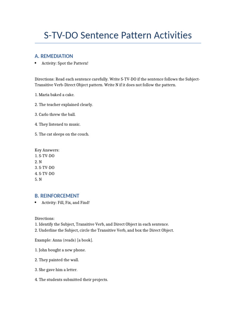 S TV DO Activities | PDF