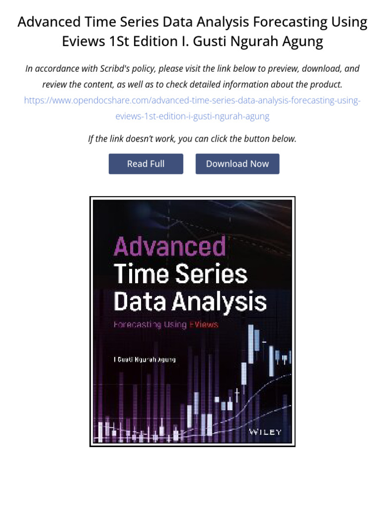 Advanced Time Series Data Analysis Forecasting Using EViews 1st Edition ...