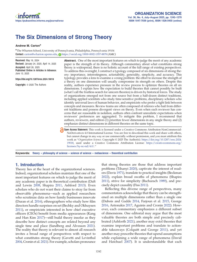 Paper 3 Carton 2025 the Six Dimensions of Strong Theory | PDF | Theory ...