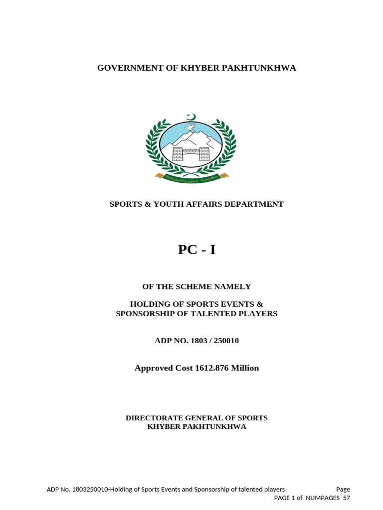 PC-I 2025-26 Minister Version[1] | PDF | Sports