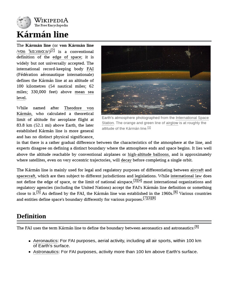 Understanding the Kármán Line | PDF | Aerospace Engineering ...
