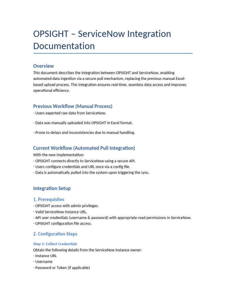 OPSIGHT ServiceNow Integration Guide | PDF | User (Computing) | Password