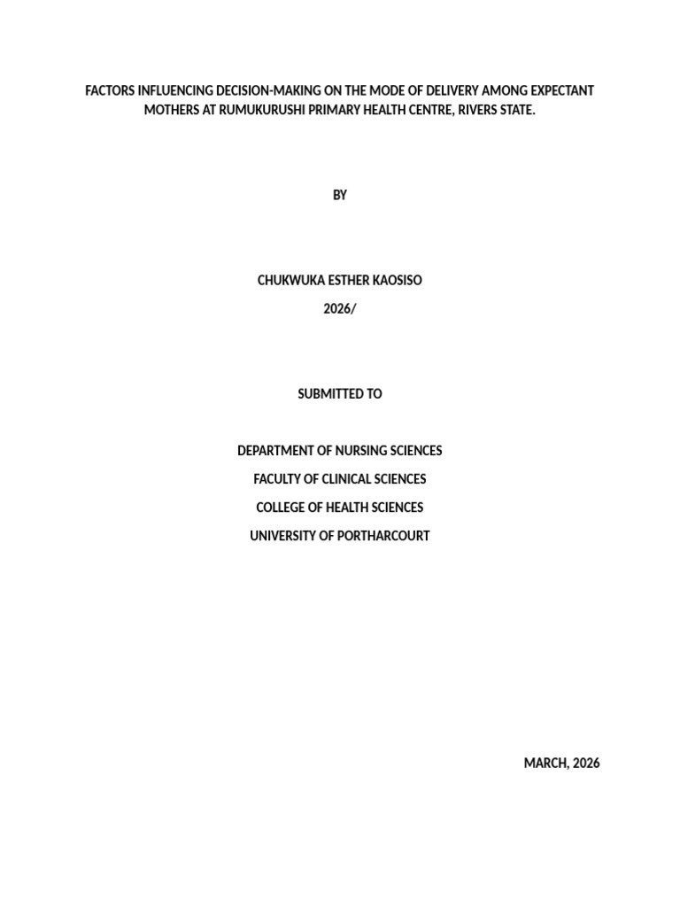 Factors Influencing Decision Mid Project | PDF | Childbirth | Caesarean Section