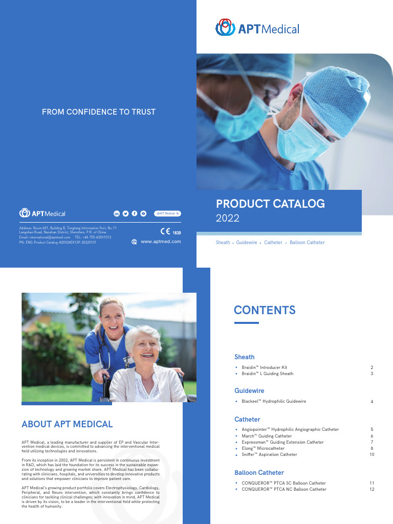APT Medical 2022 Product Catalog | PDF | Angiography | Clinical Medicine