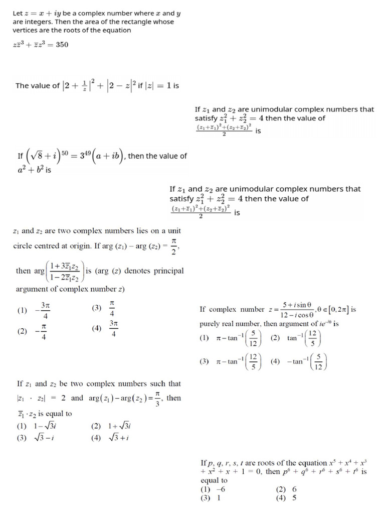 Complex No. Test | PDF