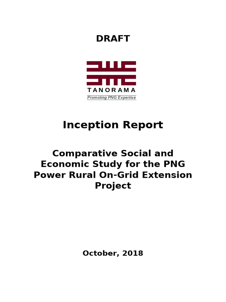 Comparative Social and Economic Study - Draft Inception Report - for ...