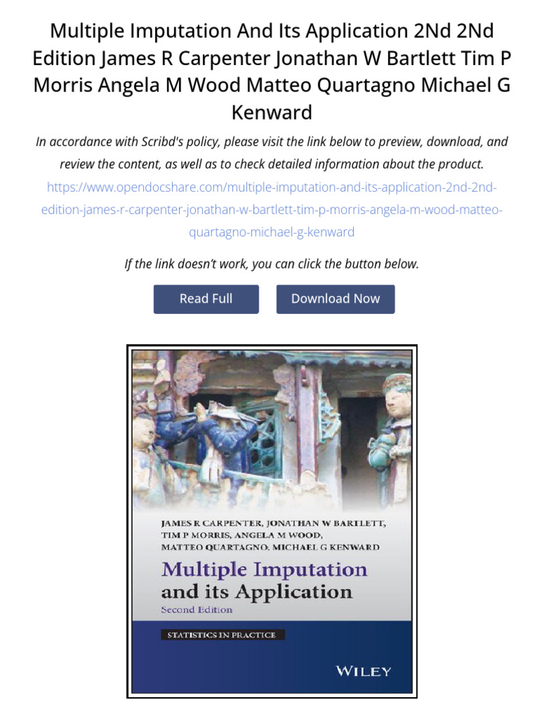Multiple Imputation and its Application 2nd 2nd Edition James R ...