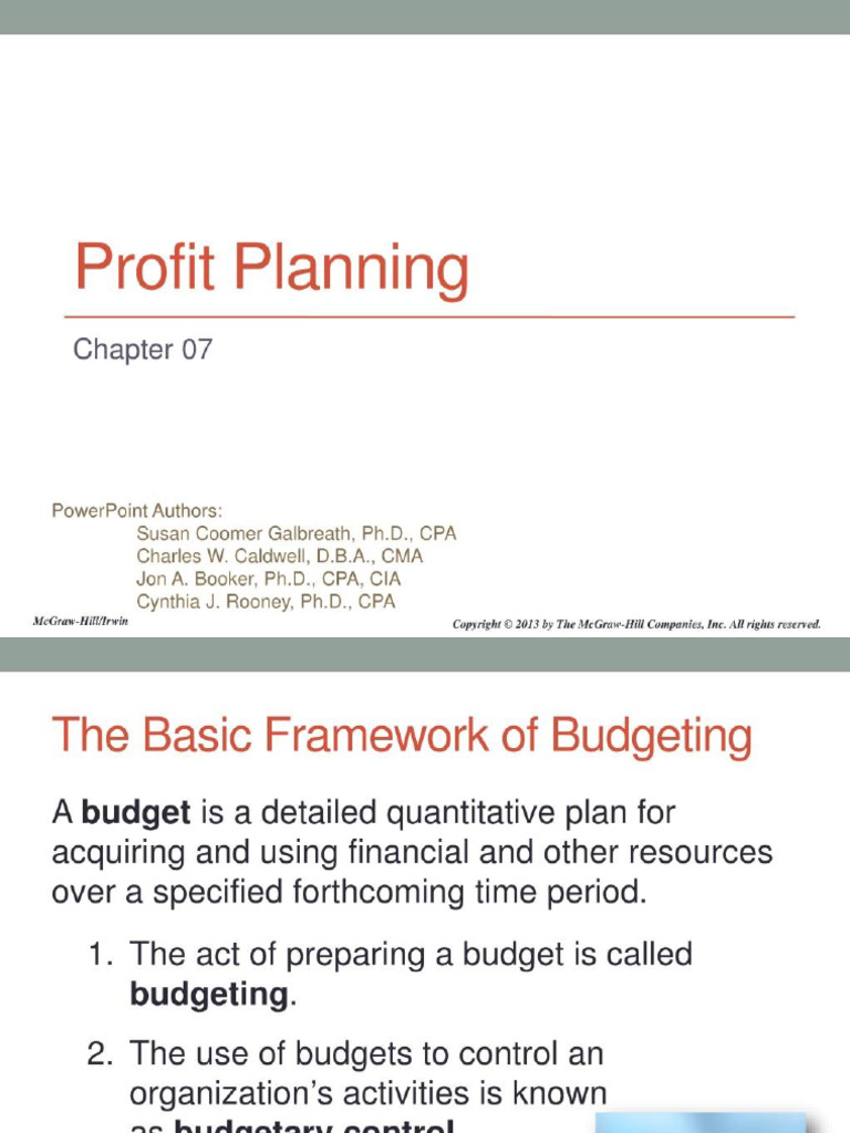 Profit Planning Ch07 2013 | PDF