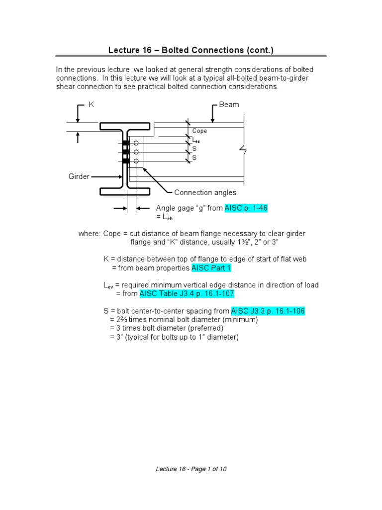 Bolted Eccentric | PDF | Screw | Beam (Structure)