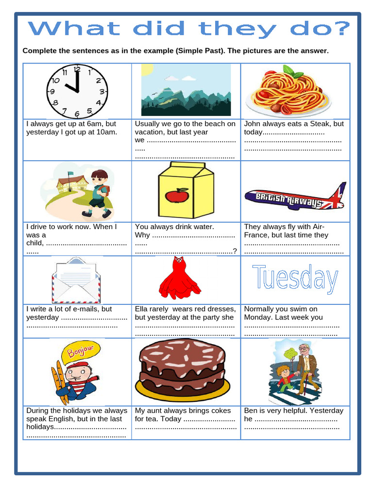 What Did They Do Simple Past Fun Activities Games Grammar Drills ...
