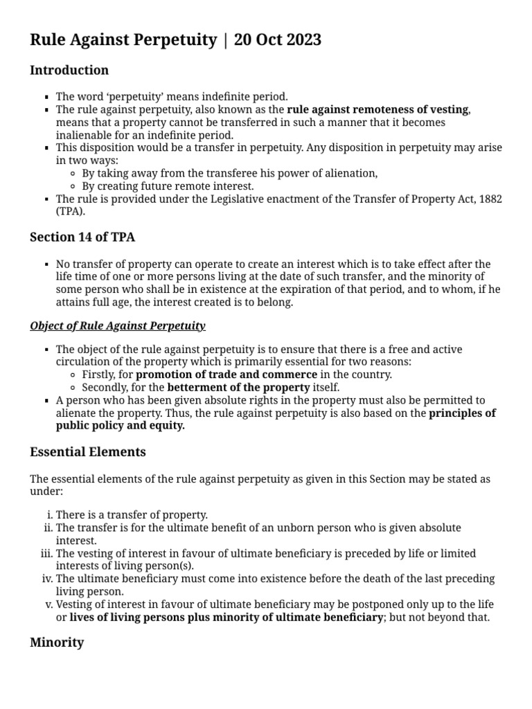 Drishtijudiciary.com to the Point Ttp Transfer of Property Act Rule ...