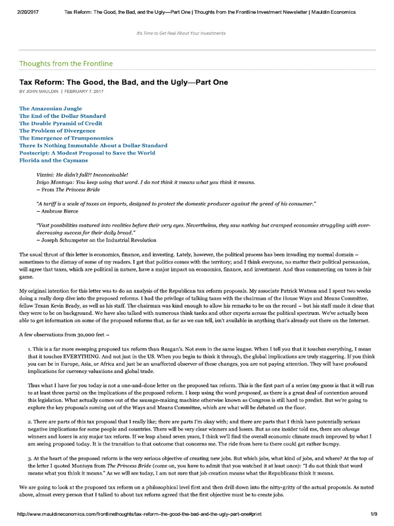 Mauldin - Part One Good Bad Really Ugly | PDF