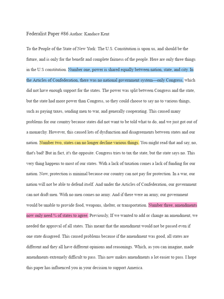 Federalist Paper #86-2 | PDF