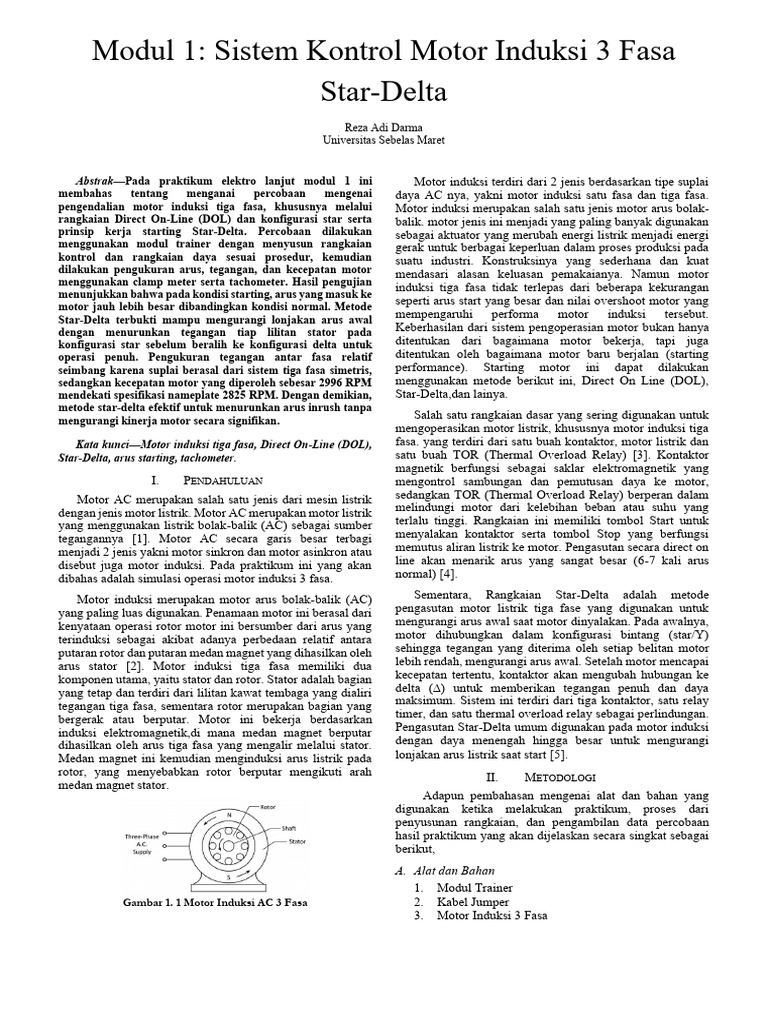 Kontrol Motor Induksi 3 Fasa: Star-Delta | PDF