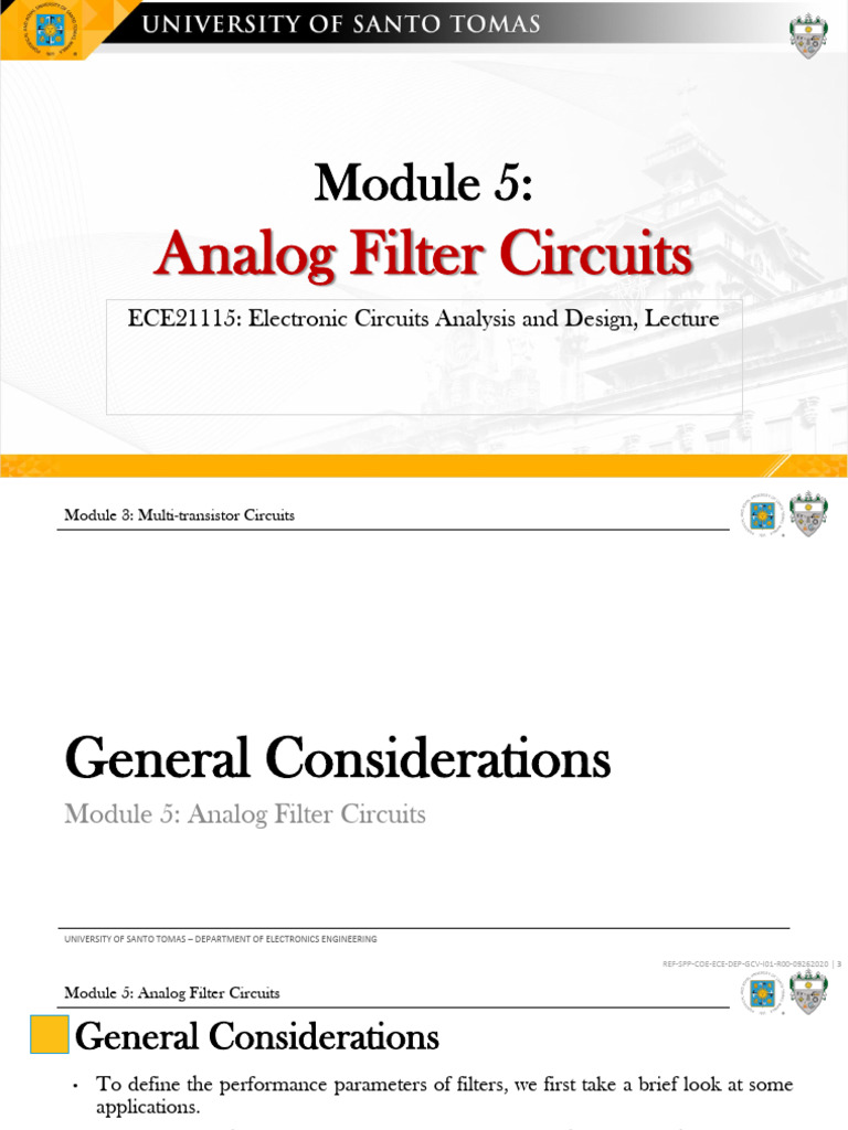 Module 5 - Analog Filter Circuits | PDF | Electronic Filter | Filter ...