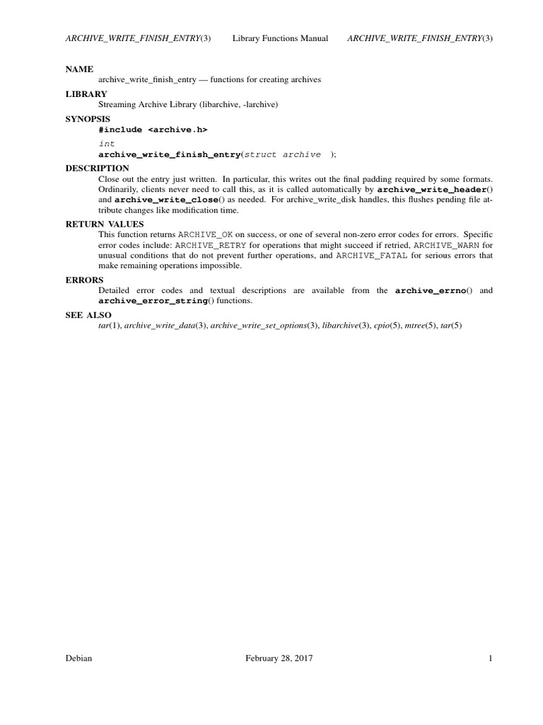 Archive Write Finish Entry.3 | PDF