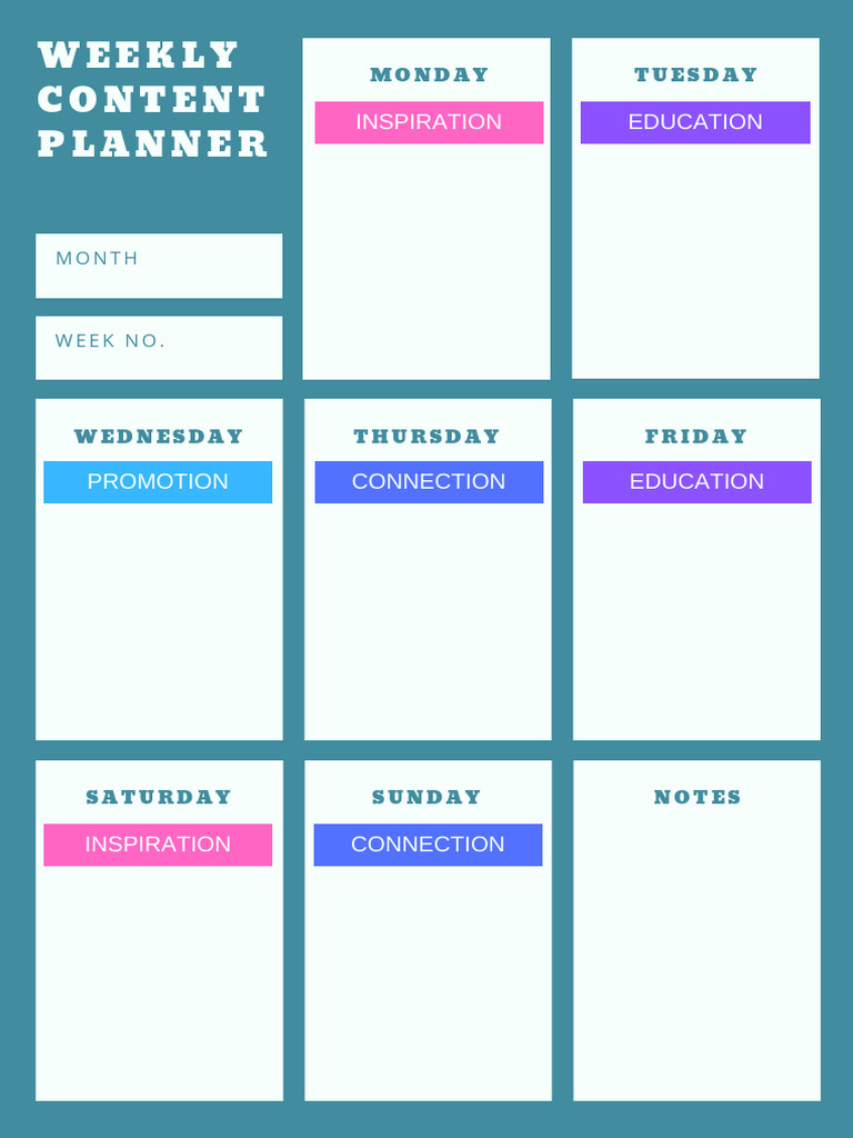 LinkedIn+Weekly+Content+Planner | PDF