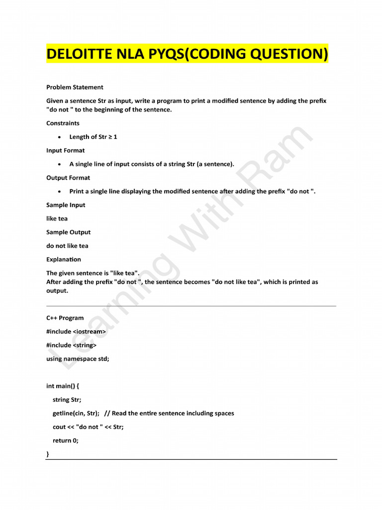 Deloitte NLA_coding Question _pyq | PDF