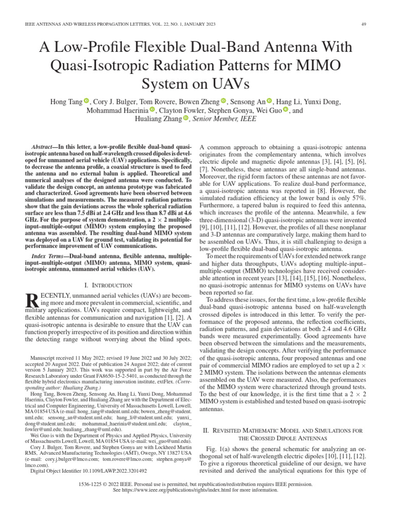 A Low-Profile Flexible Dual-Band Antenna With Quasi-Isotropic Radiation ...