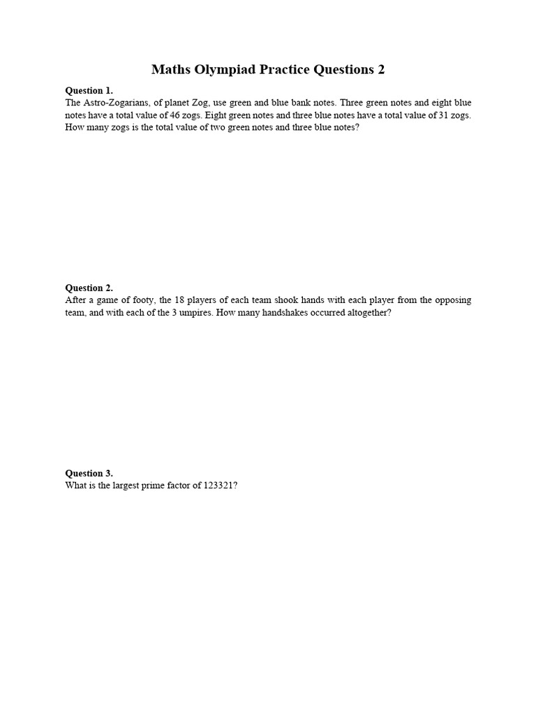 Maths Olympiad Practice Questions 2 | PDF | Elementary Geometry | Euclidean Geometry