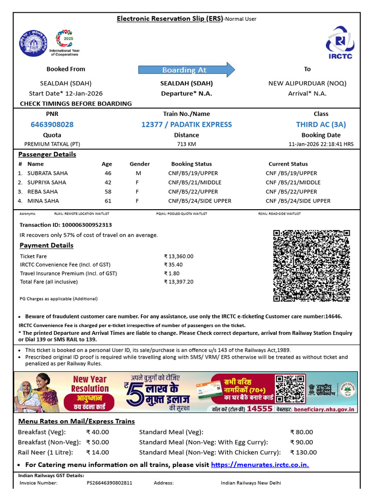 HWH to Alipur 1 | PDF | Identity Document