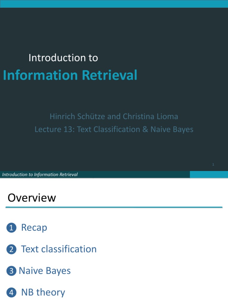Introduction To: Information Retrieval | PDF | Statistical ...