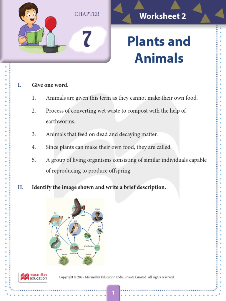 ALT Sci5 Ch7 Plants and Animals WS2 | PDF