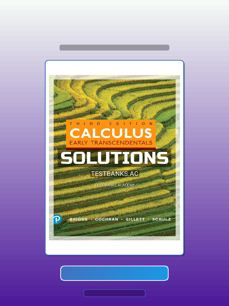 Test Bank for Calculus Early Transcendentals 3rd Edition by Briggs ...