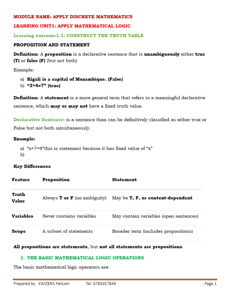 Apply Discrete Mathematics Notes | PDF | Mathematical Proof | Logic