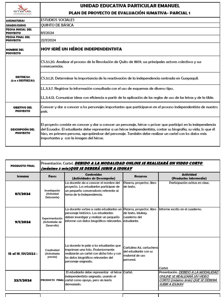 Eess Proyecto 5to t2 p1 | PDF