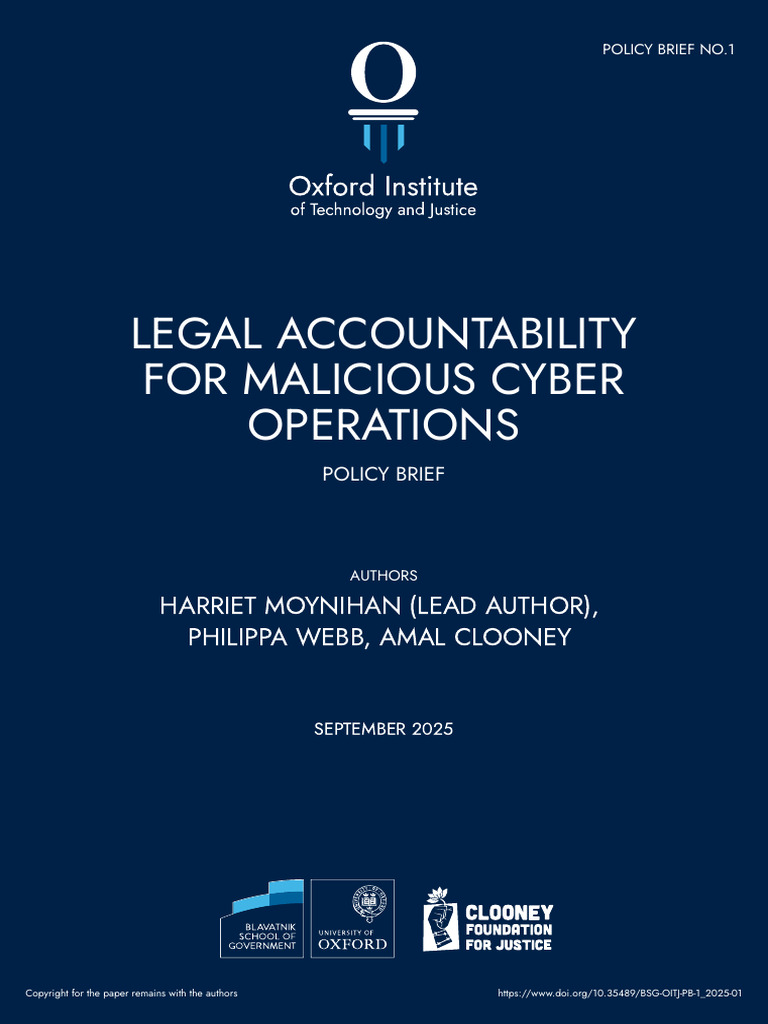 OITJ Policy Brief 1 Legal Accountability Malicious Cyber Operations ...