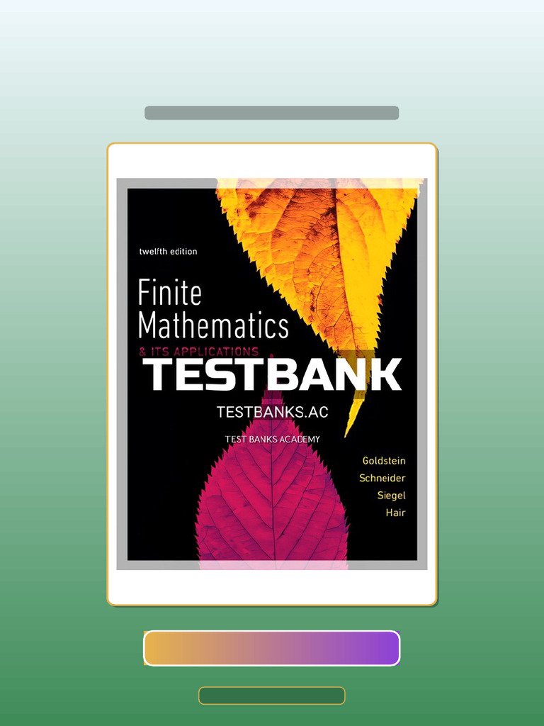 Test Bank for Finite Mathematics and Its Applications 12th Edition by ...