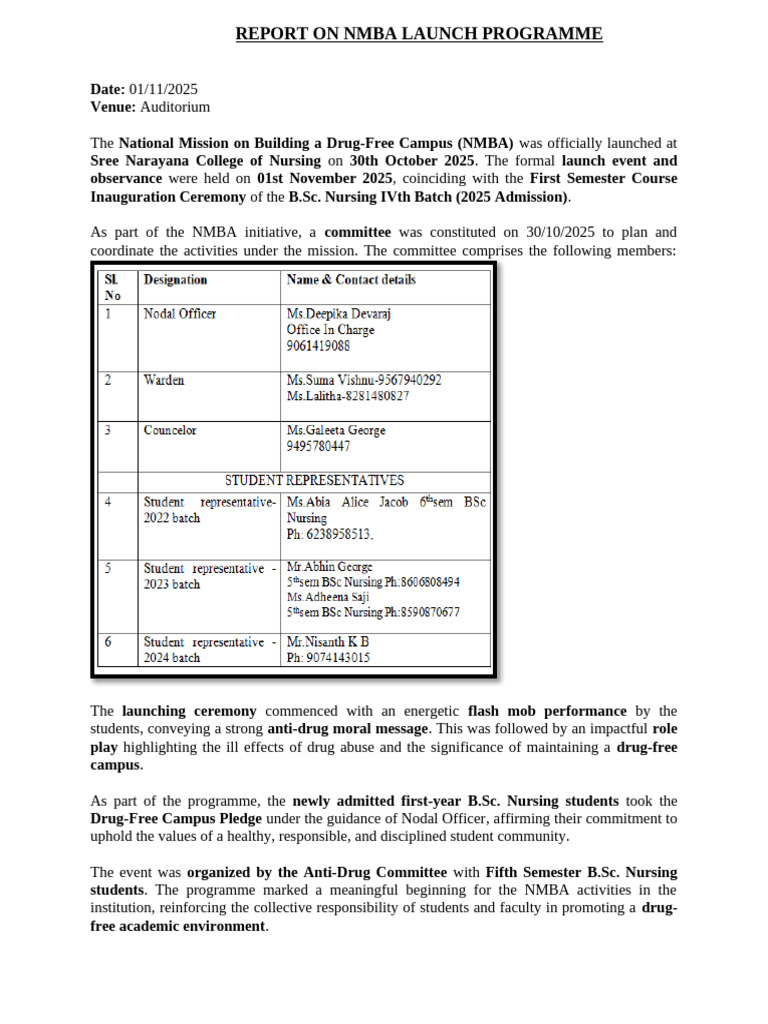 Report on NMBA 01-11-2025 | PDF