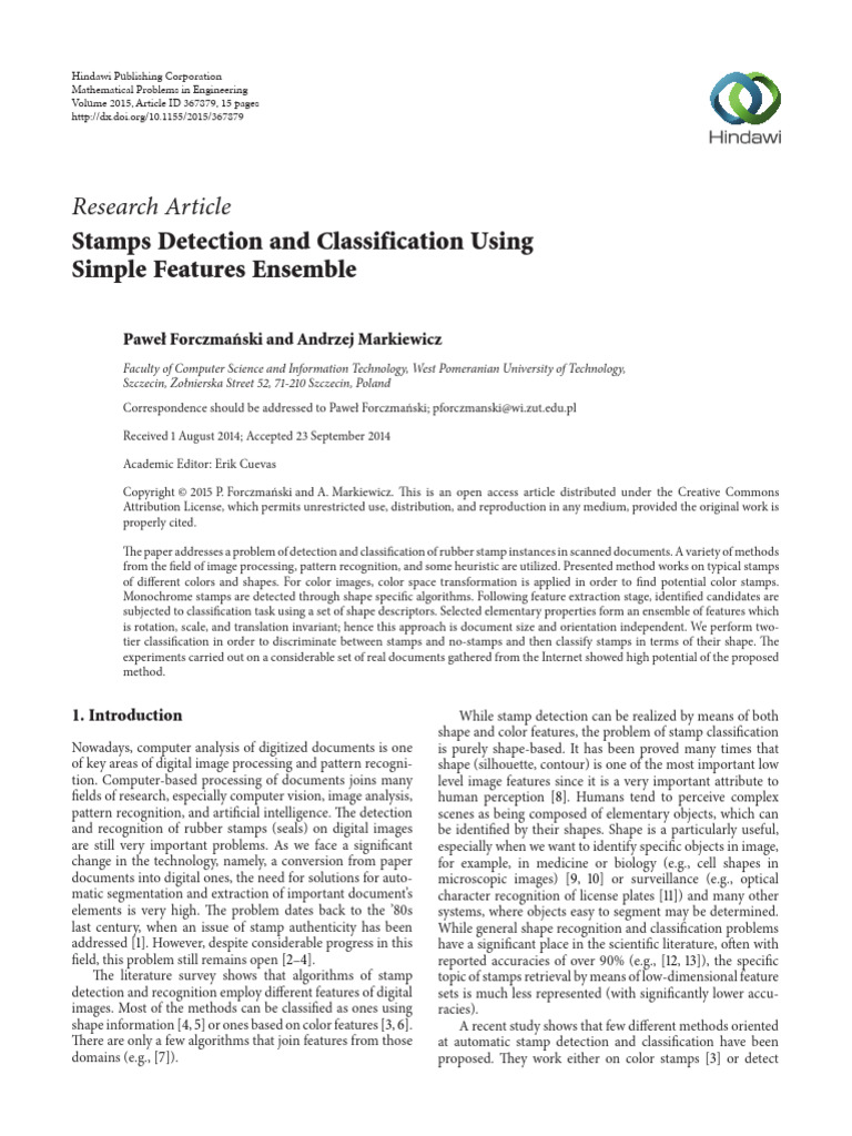 Stamp Detection and Classification Methods | PDF | Computer Vision ...