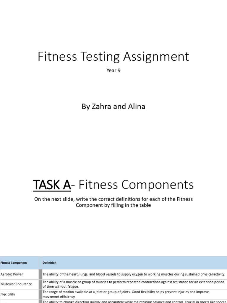 Year 9 Fitness Testing Overview | PDF | Physical Fitness | Skeletal Muscle