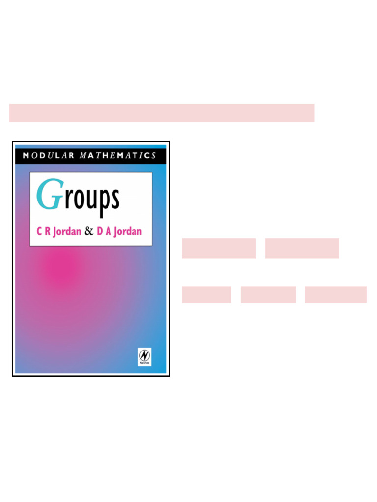Groups C R Jordan & D A Jordan available any format | PDF