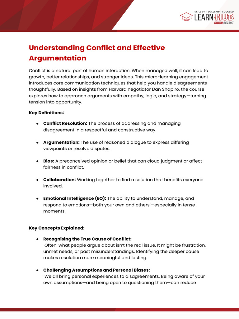 Mastering Conflict Resolution Skills | PDF | Conflict Resolution ...