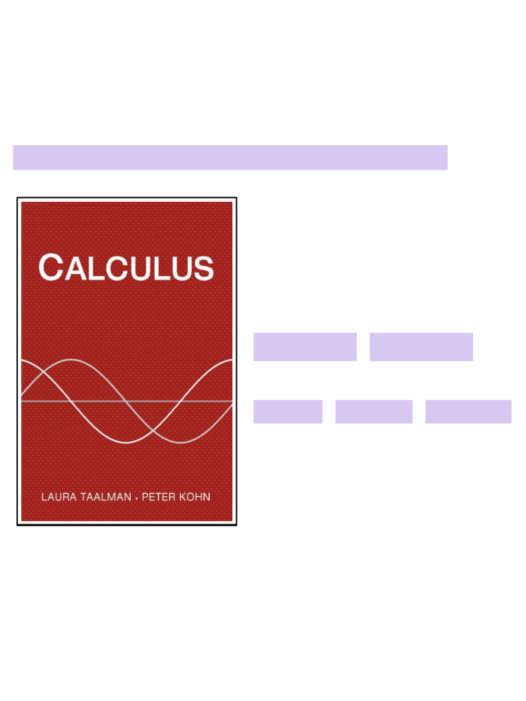 CALCULUS LAURA TAALMAN & PETER KOHN available all format | PDF