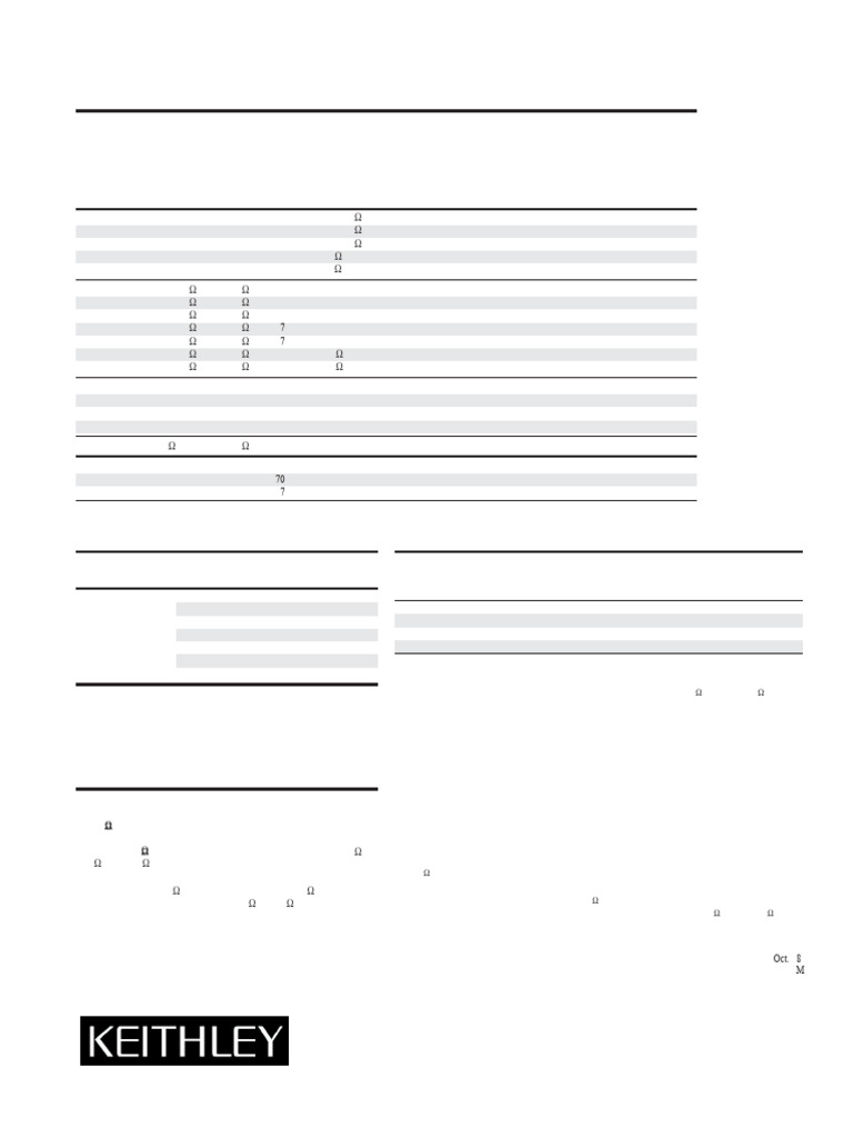 Keithley Model 2000 6.5 Digit Multimeter Specifications | PDF ...