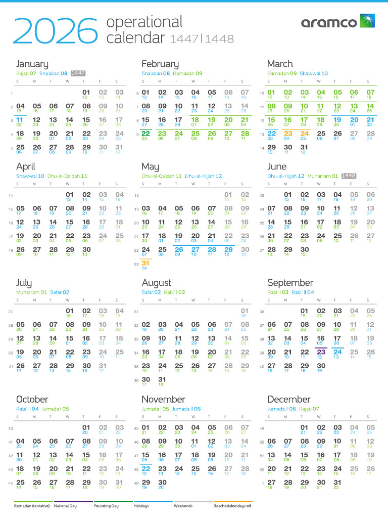 2026 Operational Calendar en | PDF