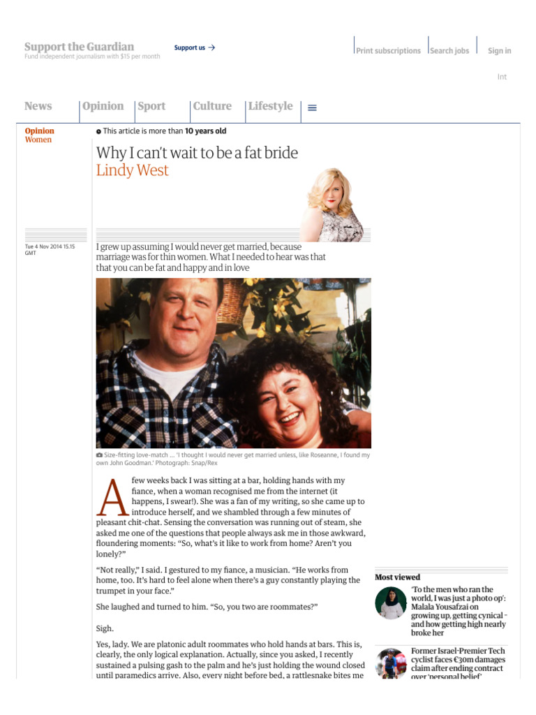 Why I Can’t Wait to Be a Fat Bride | Lindy West | the Guardian | PDF