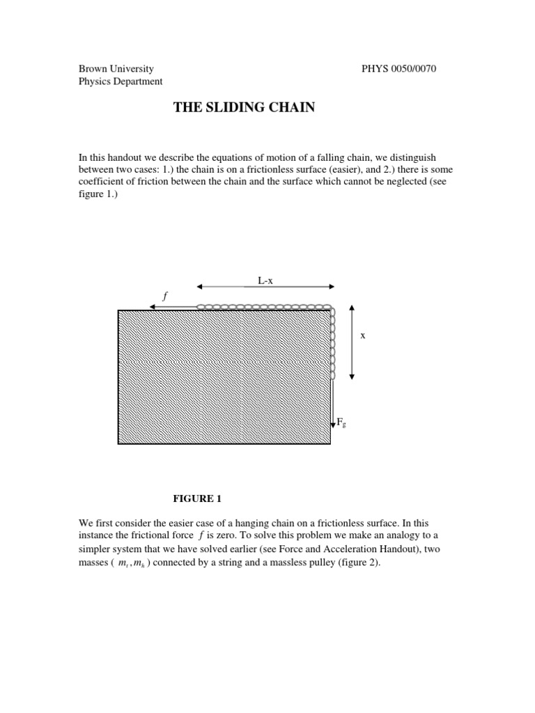 Falling Chain | PDF | Equations | Friction