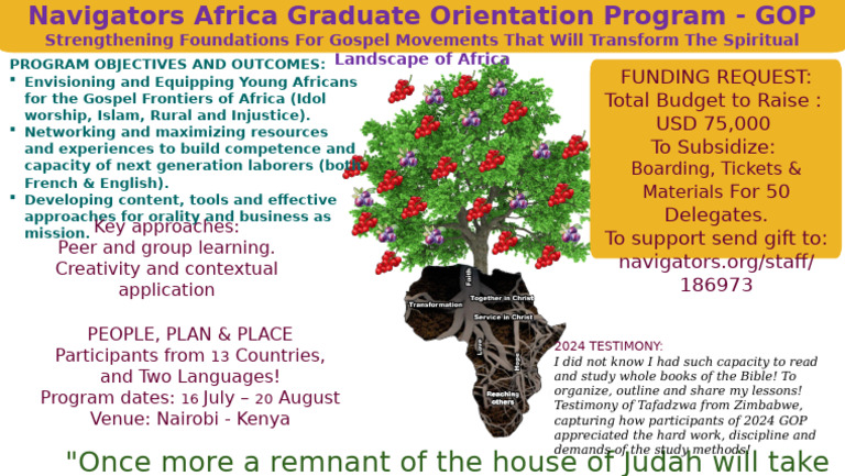 Funding Flyer for Navigators Africa Graduate Orientation Program | PDF