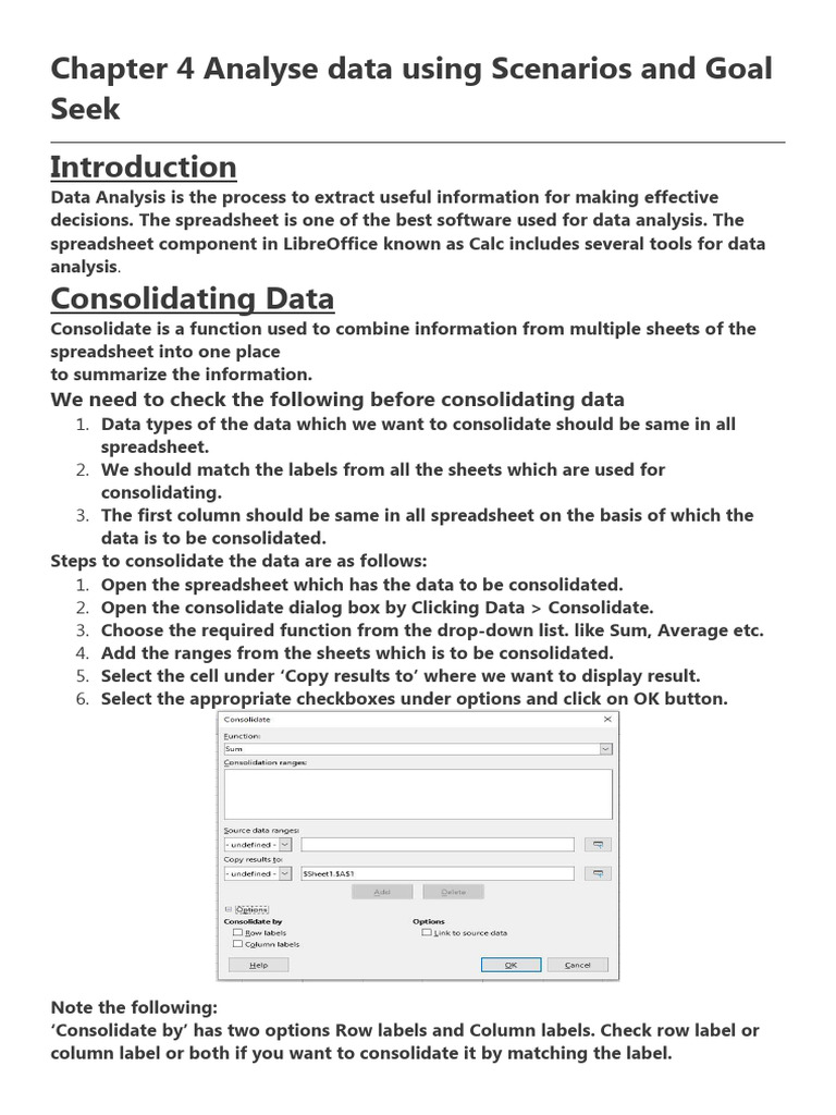 Data Analysis with Scenarios & Goal Seek | PDF | Spreadsheet | Computer ...