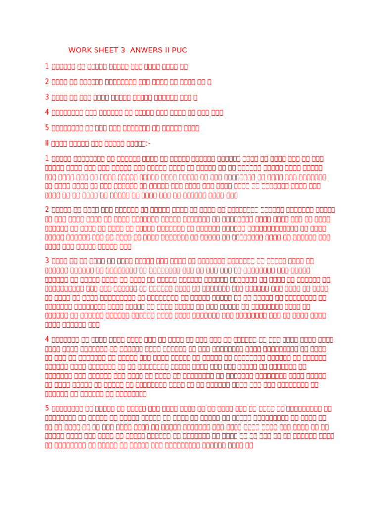 Work Sheet 3 Anwers Ii Puc 1765128845 | PDF