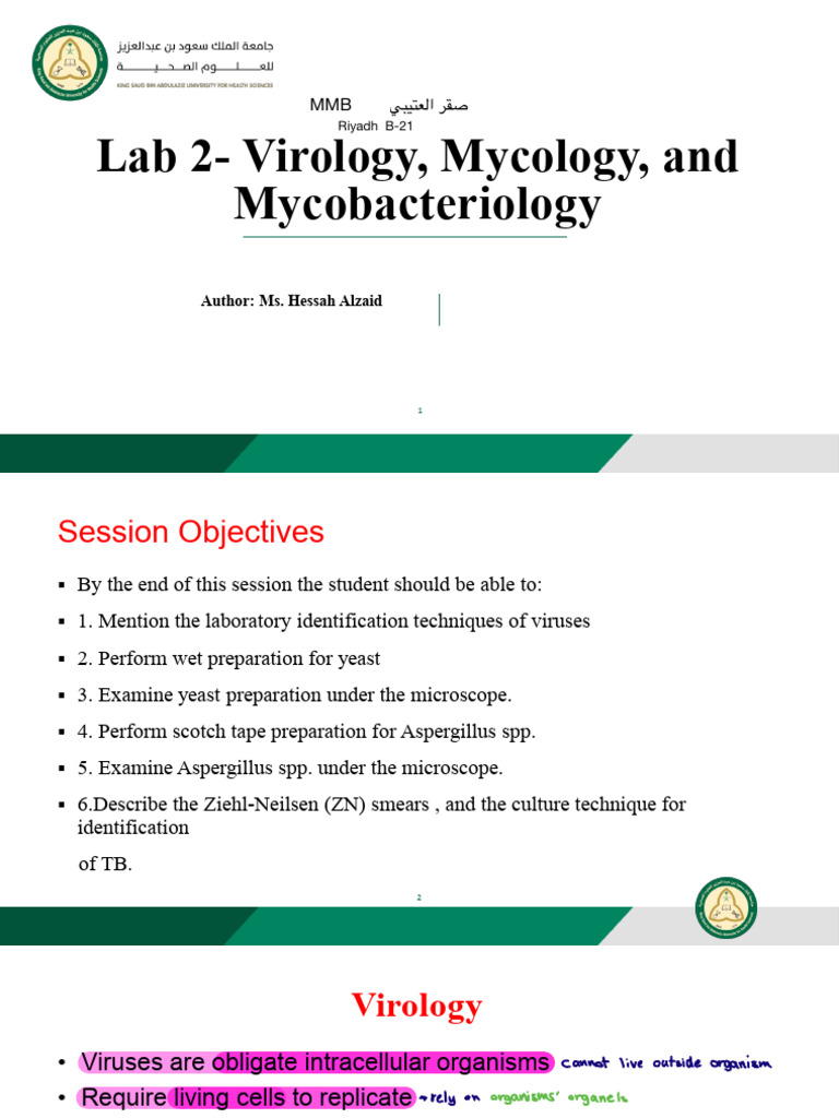 Lab 2- Virology, Mycology, and Mycobacteriology | PDF | Mycobacterium ...