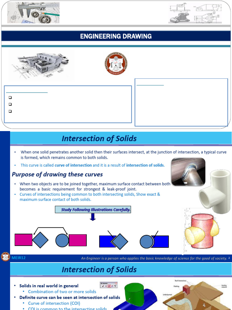 Intersection of Solids in Engineering Drawing | PDF | Elementary ...
