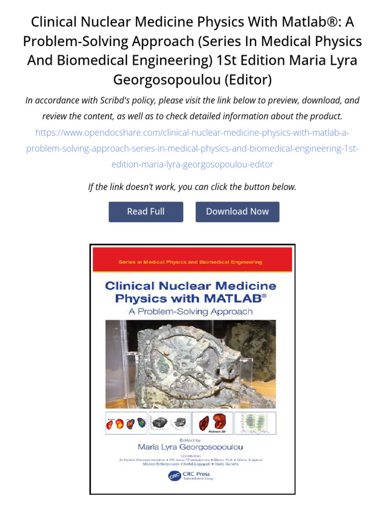Clinical Nuclear Medicine Physics with MATLAB®: A Problem-Solving ...